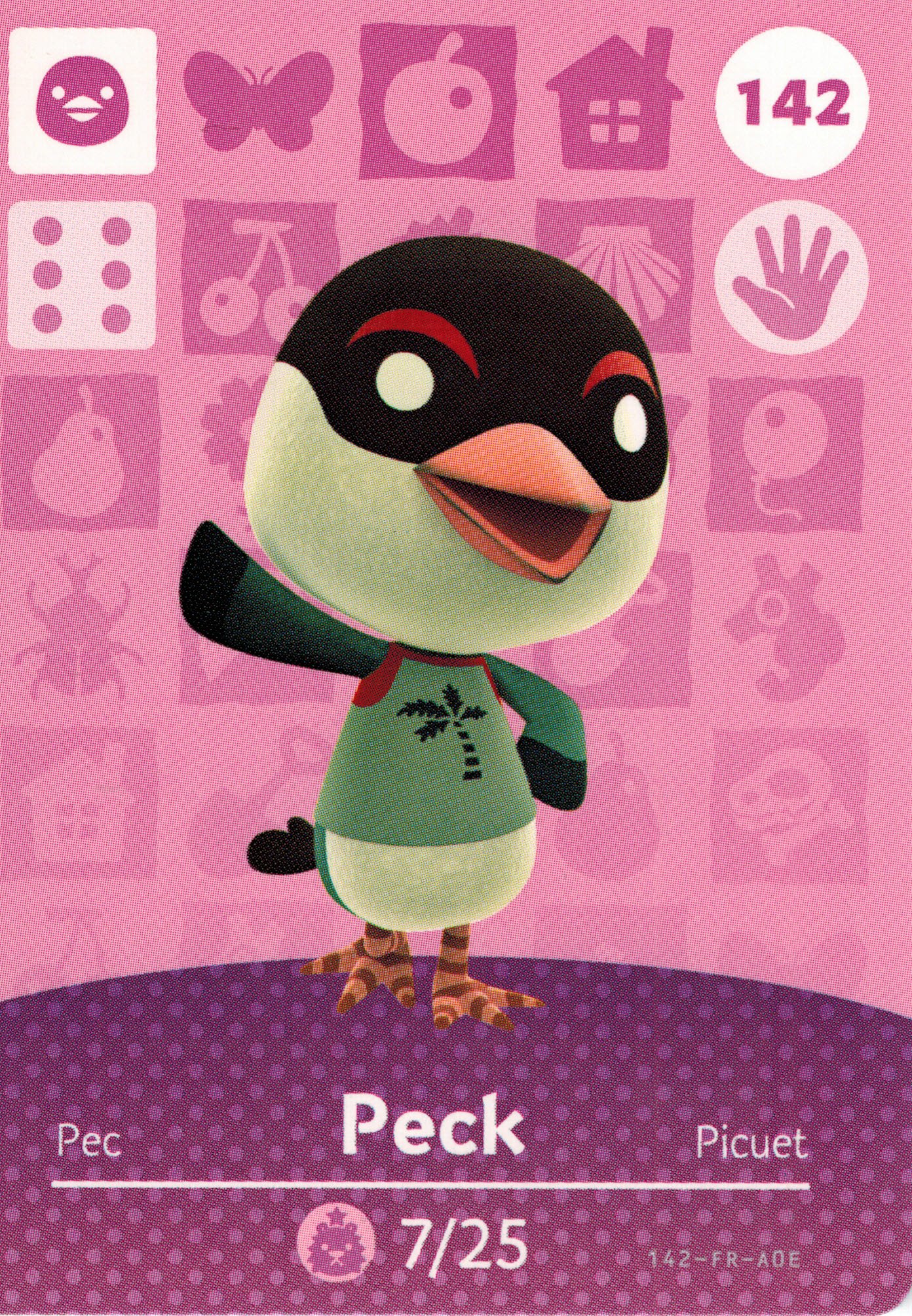 Nintendo Animal Crossing Happy Home Designer Amiibo Card Peck 142/200 USA Version