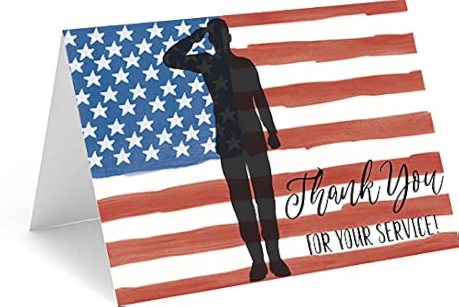 Red Door Inspirations Memorial Day, July 4th Independence Day, Veteran's Day, Military Appreciation Note Cards, 20 pack includes cards and envelopes (Military Appreciation)