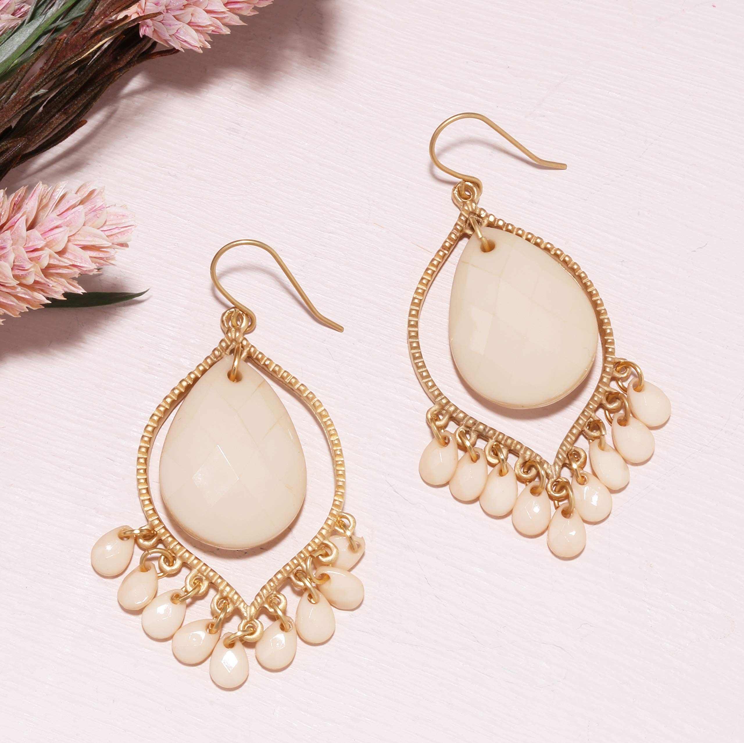 Bohemian Multi Beads Tassel Chandelier Dangle Drop Earrings for Women