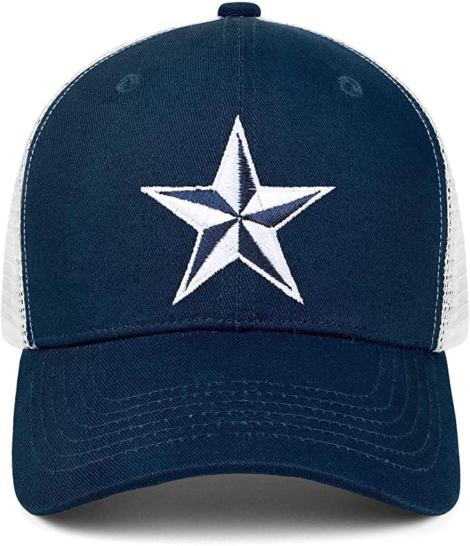 Dallas Trucker Hat for Men Navy-Blue Adjustable Snapback Baseball Cap for Football Fans Gifts