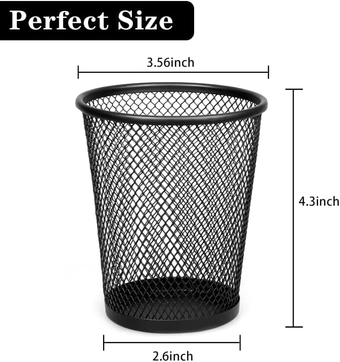 Gwybkq Pencil Holder 6 Packs for Desk Mesh Pen Cups Metal Pencil Holder Desk Organizers and Storage