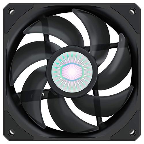 Cooler Master SickleFlow 120 V2 All-Black Square Frame Fan, Air Balance Curve Blade, Sealed Bearing, 120mm PWM Control for Computer Case & Liquid Radiator