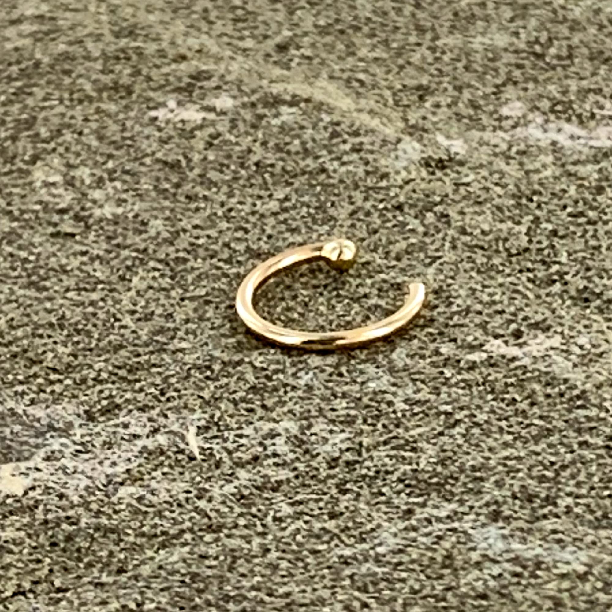 Body Candy Tiny Nose Ring Hoop 20 Gauge 1/4" Solid 14k Yellow Gold Nose Hoop Xtra Small Diameter