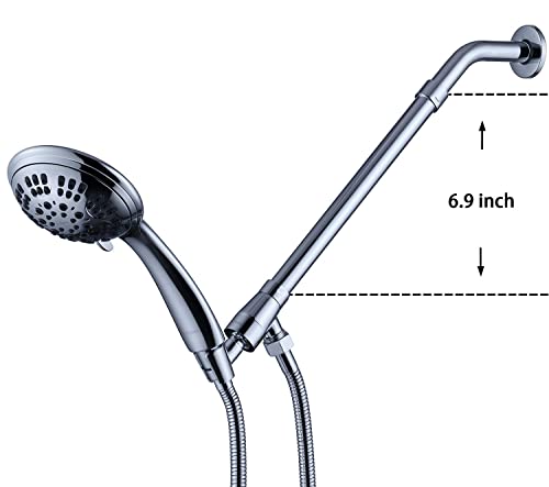 G-Promise 10 Inches Shower Head Extension Arm, Shower Arm Extension, Shower Head Extender, Lower Shower Head, All Solid Brass Construction (Polished Chrome)