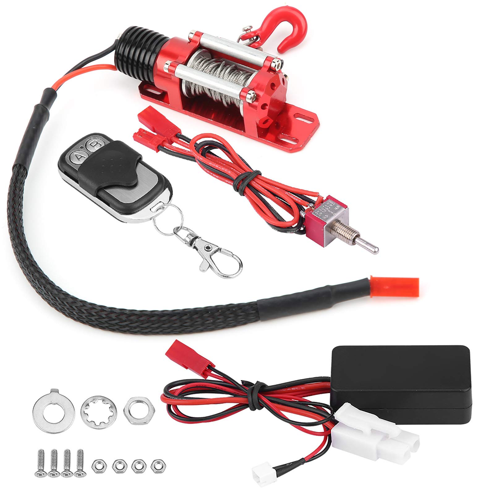 Tbest Inch 1 10,Trx4 Body,Trx4,Rc Winch,Slash Electric Winch,Rock Crawler Accessories 1 10 Scale Rc Model Vehicle Crawler Car Accessory Metal Winch with Remote Controller
