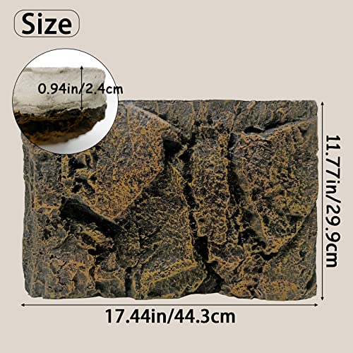 Tfwadmx Rock Terrarium Background 3D Reptile Tank Background Board Amphibian Stereo Backdrop Wall Snake Habitat Decor for Lizard Bearded Dragon Gecko Spider Chameleon Turtle Fish (Yellow Rock)