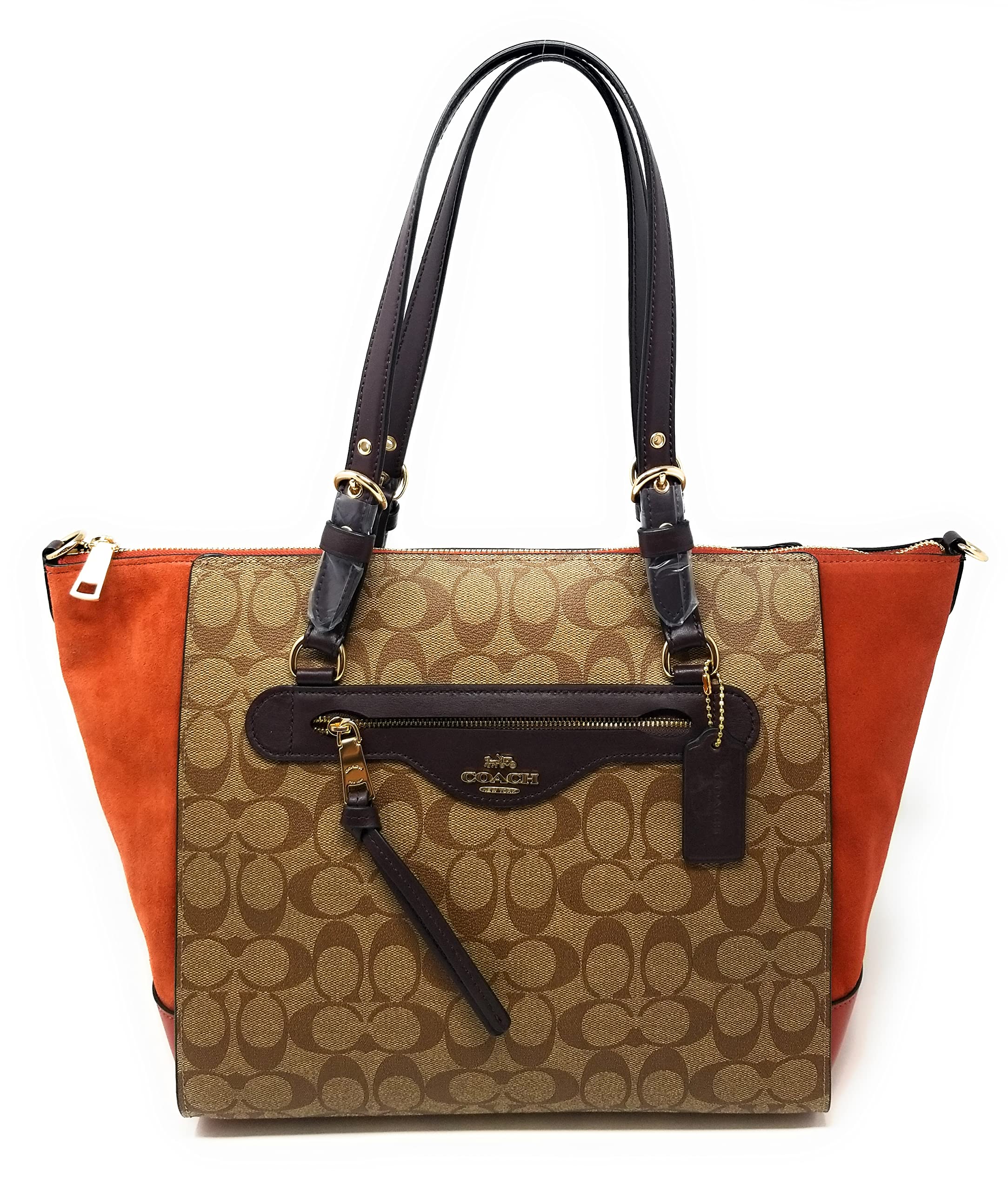 Coach Women's Kleo Caryall Shoulder Bag (Signature Canvas - Suede/Khaki)