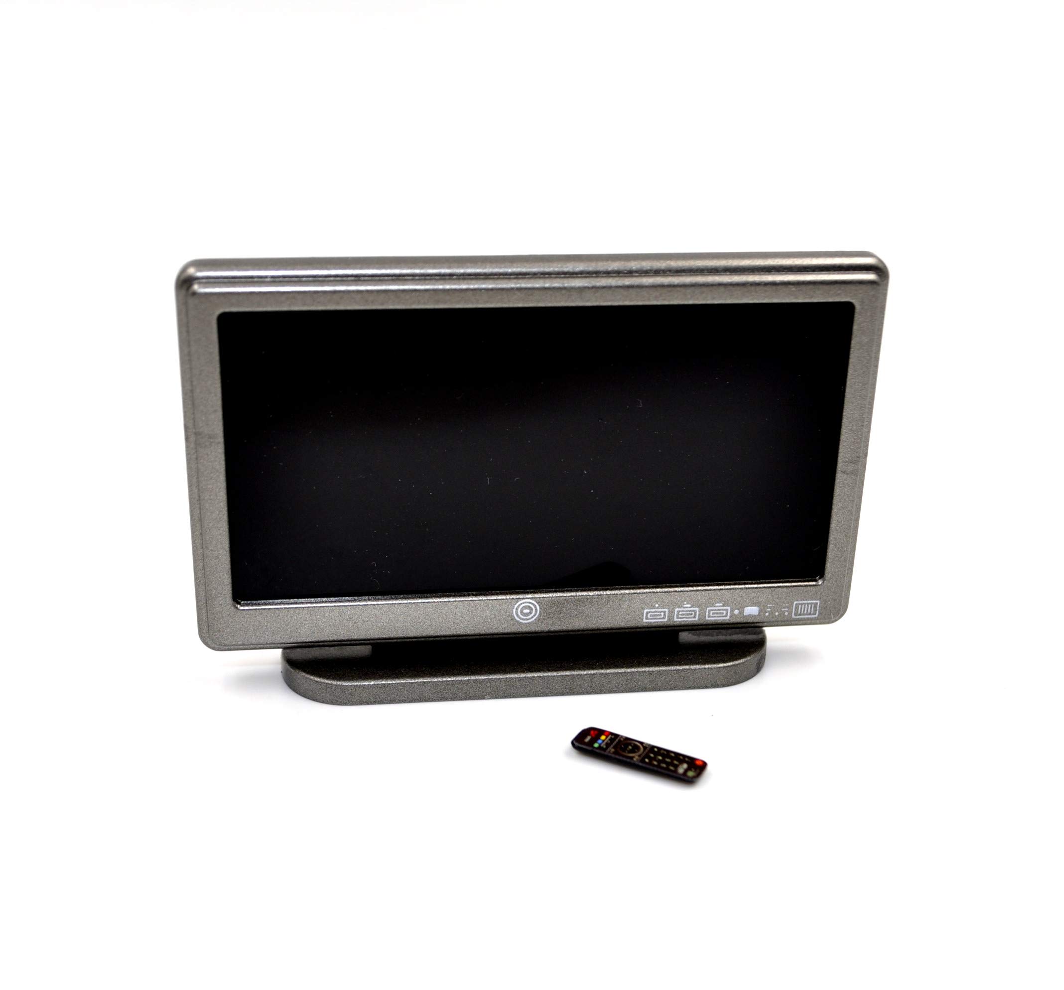 Togudot 1:12 Miniature TV Television with Remote Control Dollhouse Mini Decoration Accessories