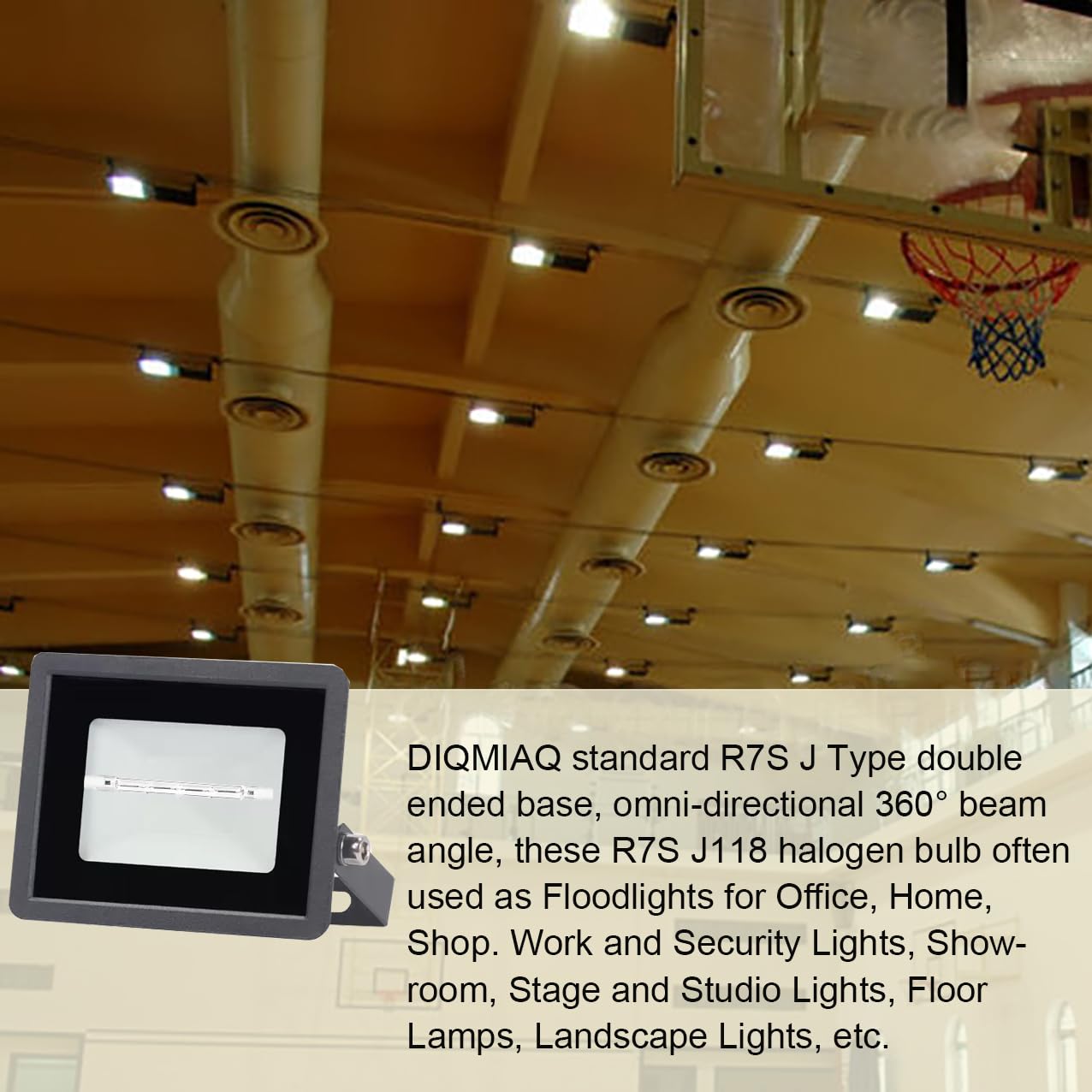 DIQMIAQ R7S Bulbs Halogen Light Bulbs 118mm Type T Bulb 150W 120V Double Ended Floodlight Bulb for Work, Security,Landscape Lights (150W-6pack)
