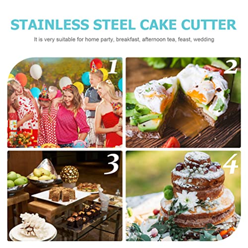DOITOOL 4Pcs Cake Slicer Cutter, Stainless Steel Cake Server Slicer Pie Knife, Cake Lifter Tools Professional Cake Knife Pastries Divider Cake Cut Clips for Cakes Pies Bread Pizza Pastries