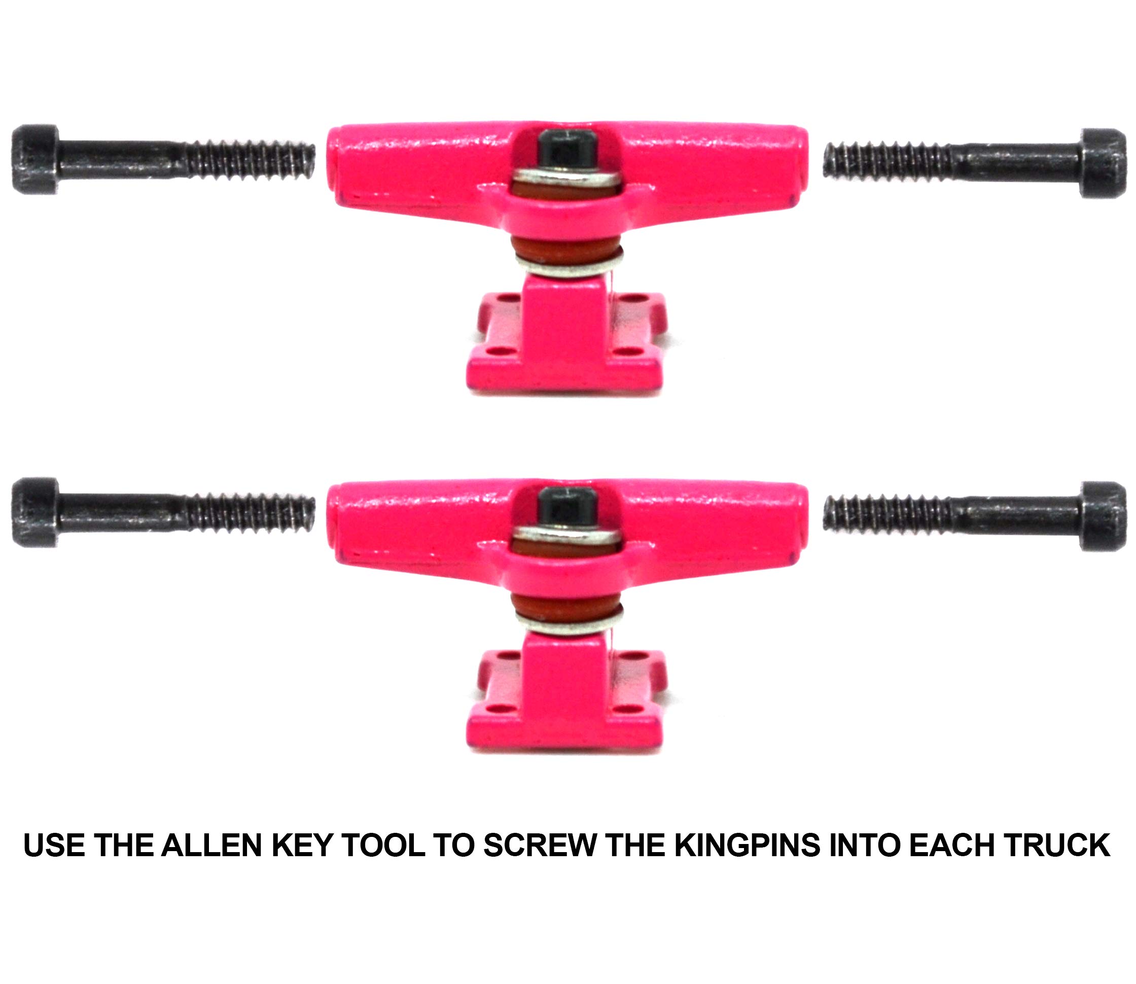 Teak Tuning Adjustable Width Fingerboard Trucks - Locking System - Allen Key Kingpin Style - Black