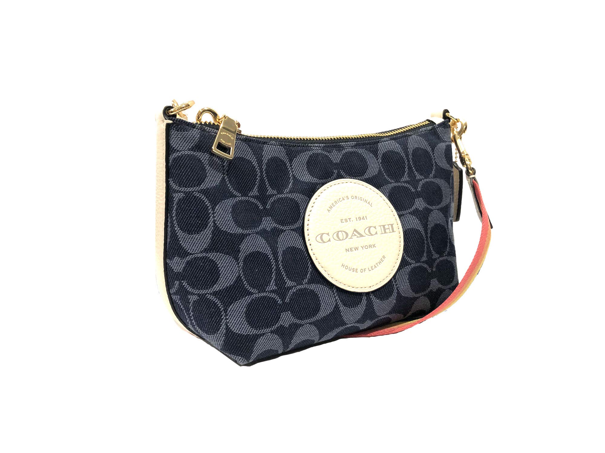 COACH Women's Dempsey Shoulder Bag In Signature Jacquard With Stripe And Patch (IM/Denim Multi)