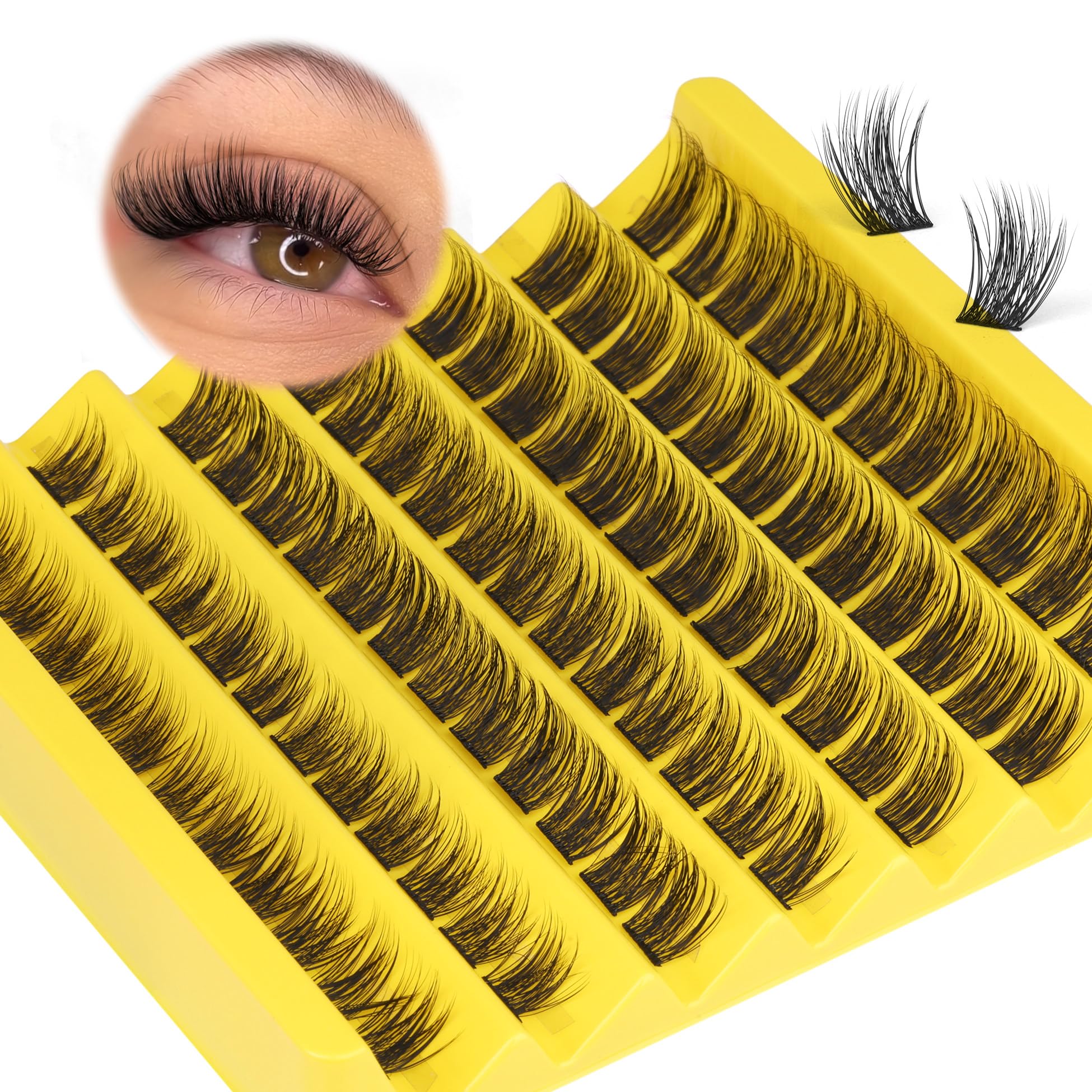 Cluster Lashes Natural Look Wispy Lashes Extensions 84 Pcs DIY at Home C D Curl 10-16MM Eyelash Individual Clusters by Mavphnee