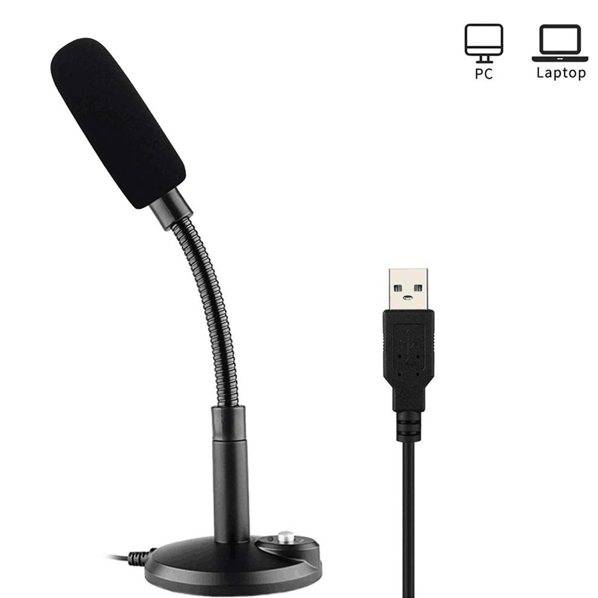 USB Microphone for Computer, Gojiny USB Condenser Microphone 360 Deagree Flexible Goosenecks Microphone for PC Desktop Laptop Meeting Office Recording Podcasting