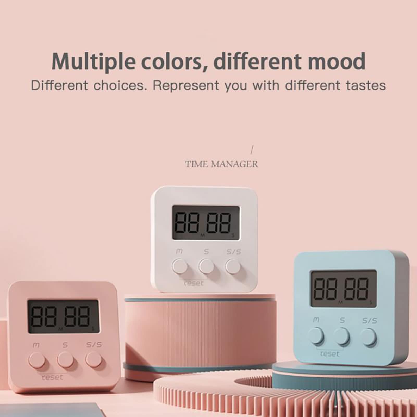 Digital Kitchen Timer, Large Font, Loud Alarm Reminder Pocket Timer for Study, Cooking, Work Out, Gaming, Bathing Blue Single
