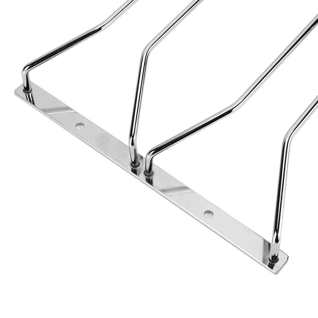 Dianoo Wine Glass Rack Under Cabinet Hanging Wire Stemware Rack Holder With Screws Chrome Finish 24cm 2 Rows