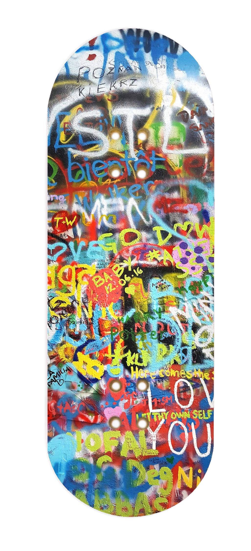 Teak Tuning Fingerboard Deck Graphic, Graffiti Wall - Adhesive Graphics to Customize Your 32mm - 110mm Long, 35mm Wide, 0.2mm Thick - Waterproof Vinyl - Includes Mini File