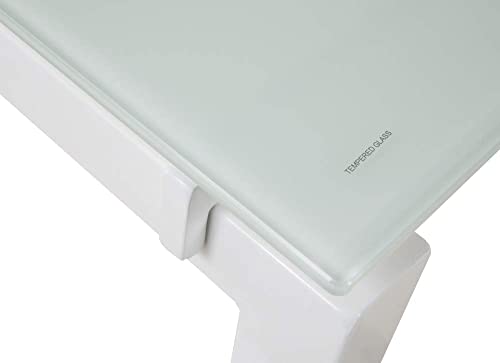 Signature Design by Ashley Baraga Contemporary Glass L-Shaped Home Office Desk, White