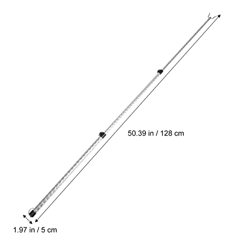 Yardwe Closet Pole with Utility Hook 50.4 Long Reach Stick Retractable Reach Stick Closet Pole Telescoping Long Pole for Clothes, Shutters, Closet, Curtain, Shelf, Ceiling, Silver