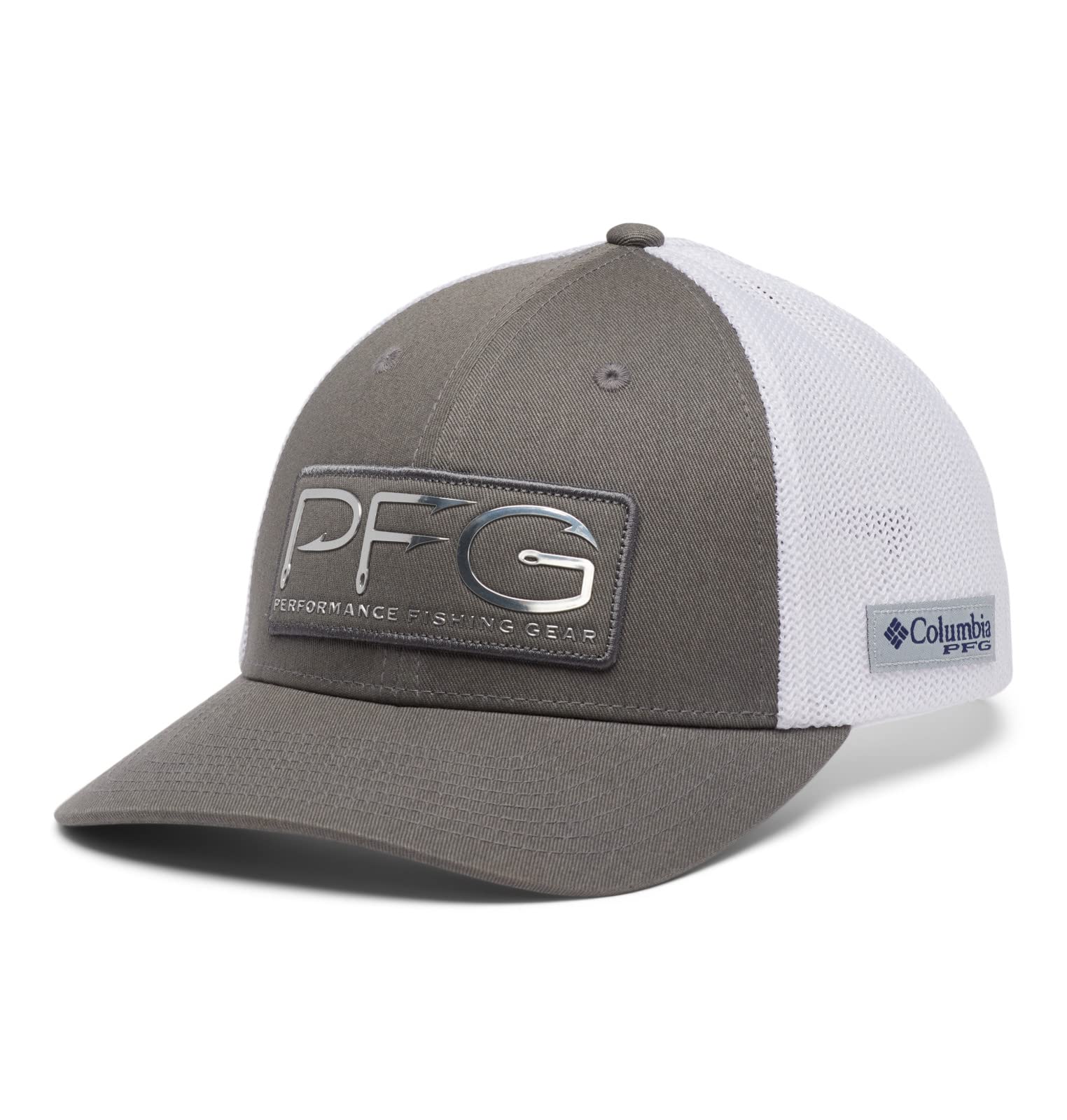 Columbia Unisex PFG Hooks Mesh Ball Cap - Low, Titanium/Silver, Small/Medium