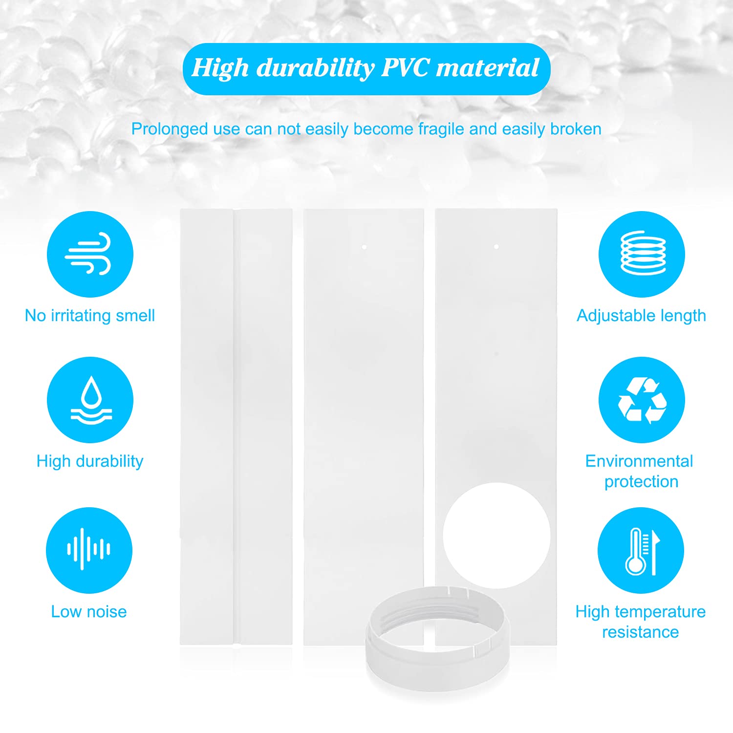 TOPOWN Ac Window Vent Kit Slide Kit Plate for Portable Air Conditioner Vertical/Horizontal PVC Seal Bracket -Adjustable Length-with 5.9"/15cm Adaptor Suitable for Mobile Air Conditioner