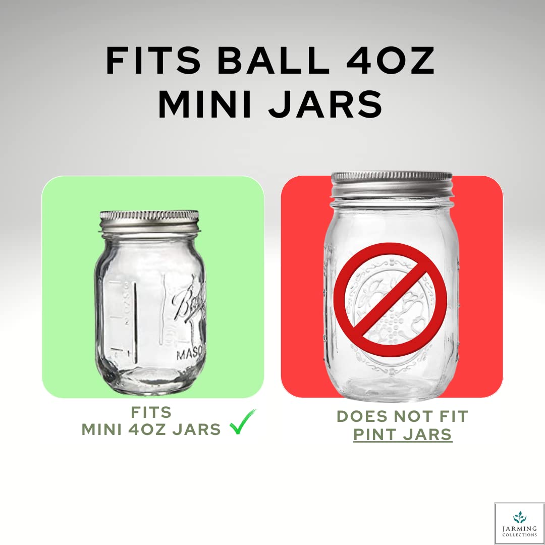Mini Mason Jar Spice Lid Pack - Set of 12 White Polypropylene Plastic Mason Jar Lids, 48mm BPA-Free Plastic Lids for Mason Jars, Spice Jar Lid Set Made in the USA, Non-Rusting Jar Lids for Spices