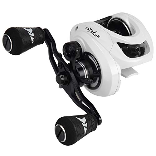 KastKing Crixus Baitcasting Reels,Glacier White,6.5:1 Gear Ratio,Right Handed Fishing Reel