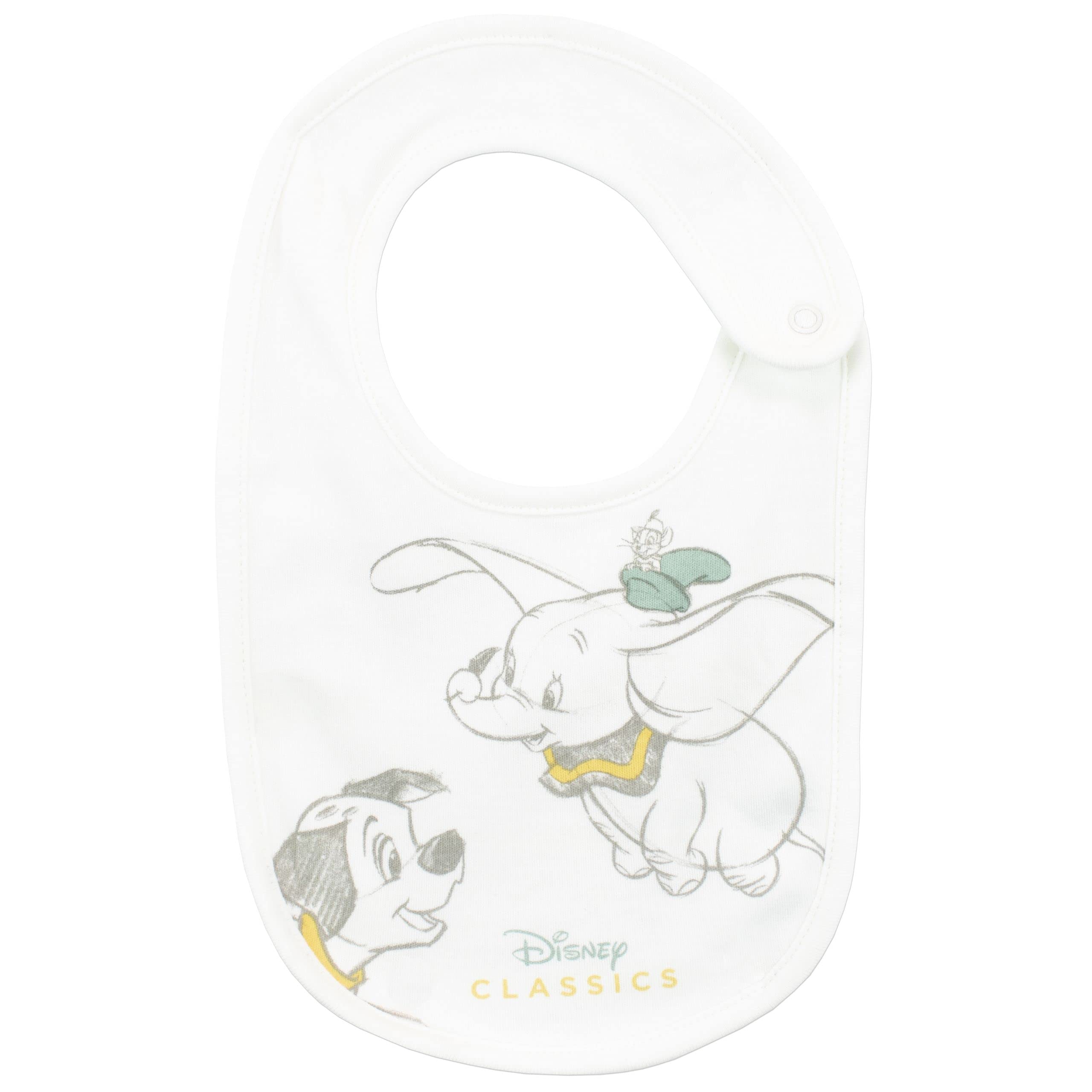 Disney Baby Boys or Girls Dumbo Bodysuit with Hat and Bib Outfit 5 Piece Set White 18 M
