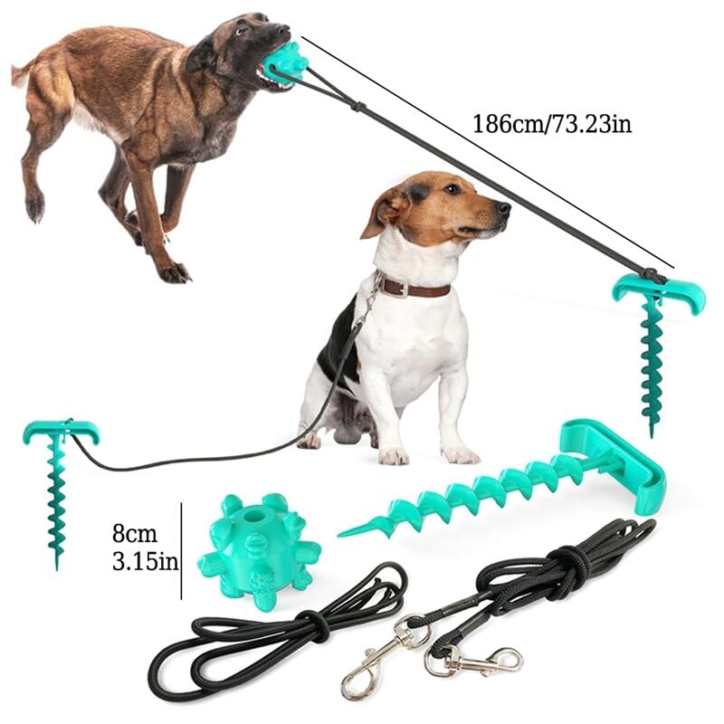 Kapmore Funny Self-Playing Dog Tug Toy with Teething Chew Stake for Puppy Yard