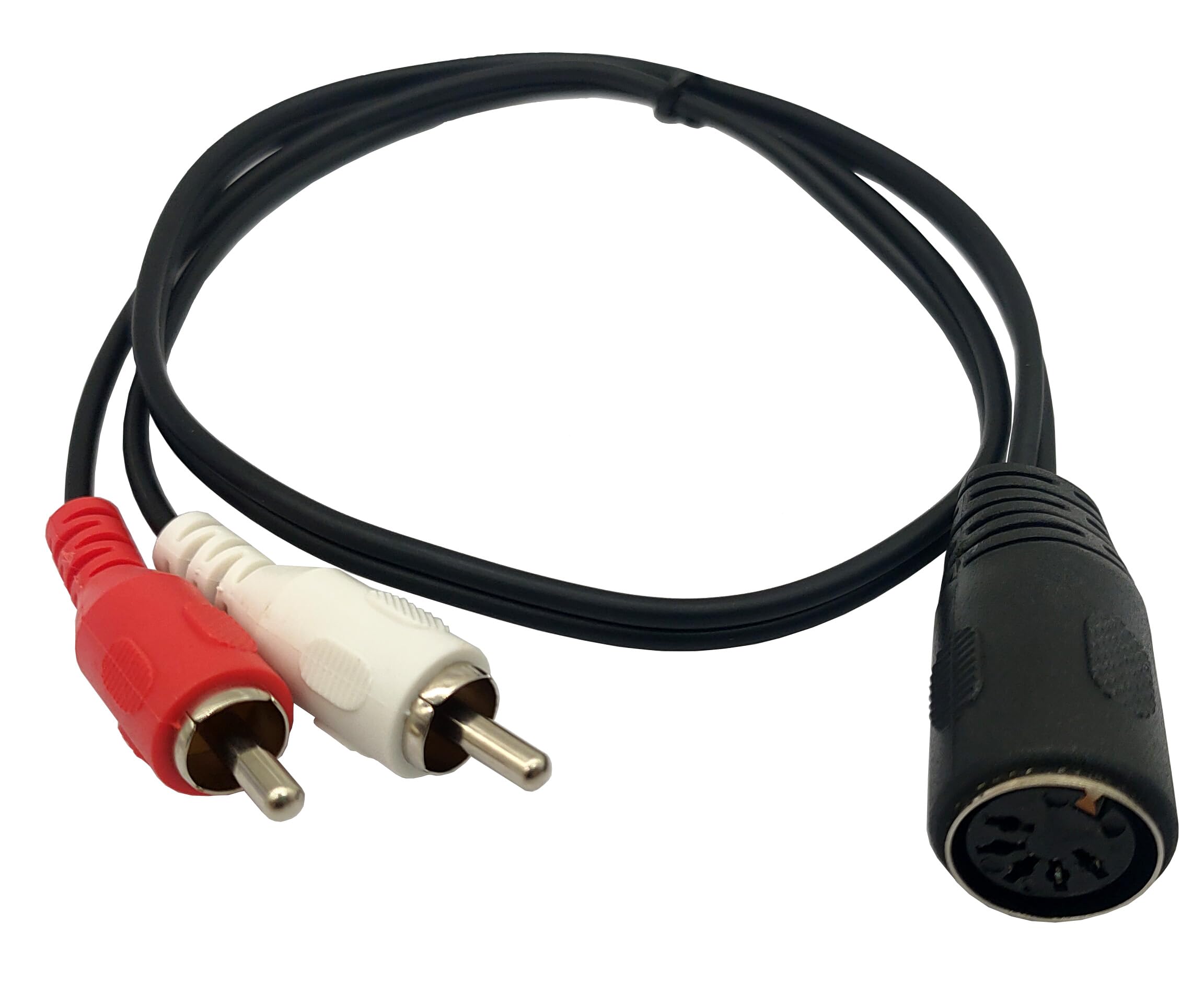 Qaoquda DIN 5 Pin to RCA Cable, 1.5Ft/50cm 5-Pin Din Female to 2 RCA Male Audio Adapter Cable for Electrophonic Bang & Olufsen, Naim, Quad, Stereo Systems