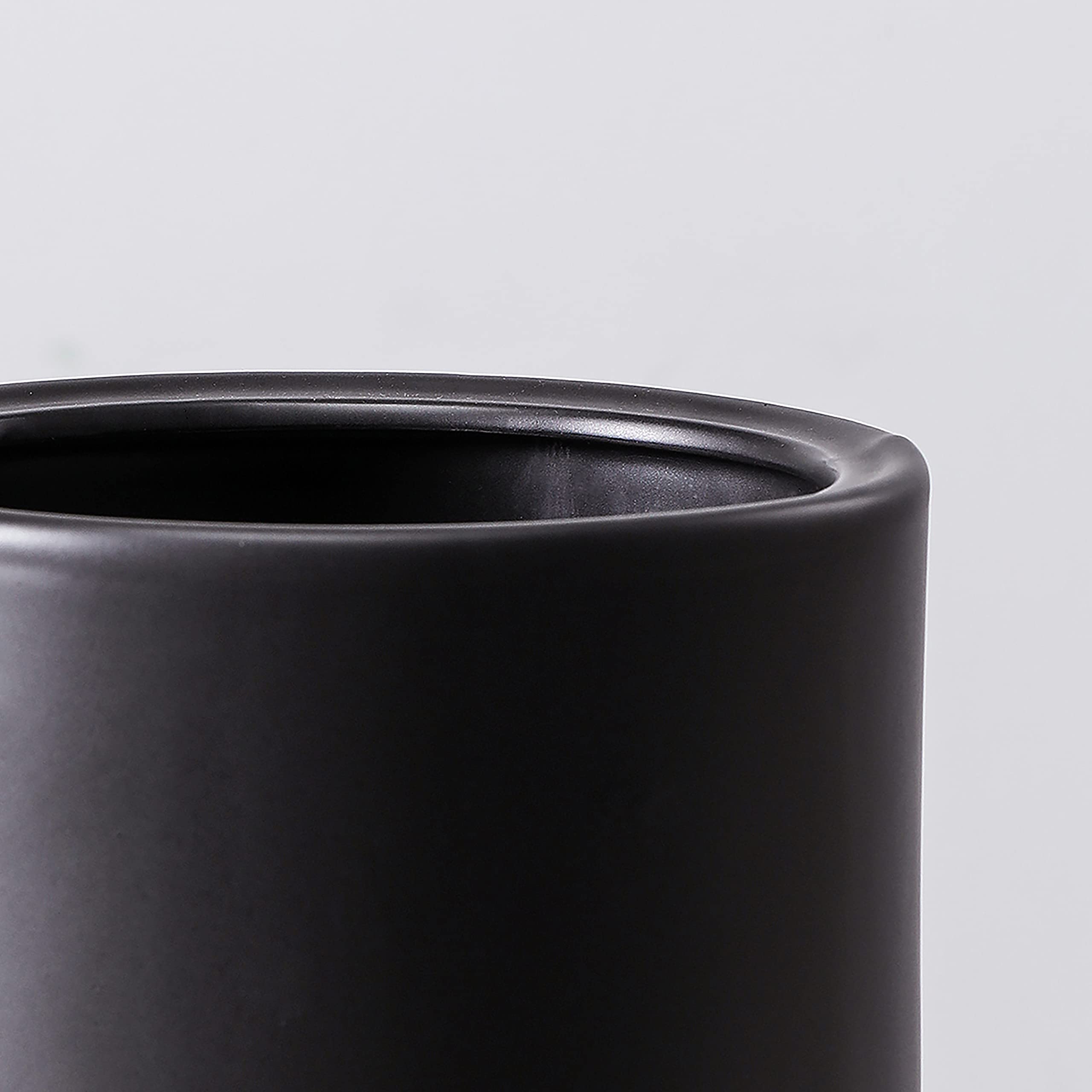 Motifeur Bathroom Wastebasket - Ceramic Decorative Trash Can (Black Marble Look)…