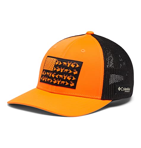 Columbia Unisex PHG Game Flag Mesh Ball Cap - Mid, Blaze/Black, Small/Medium