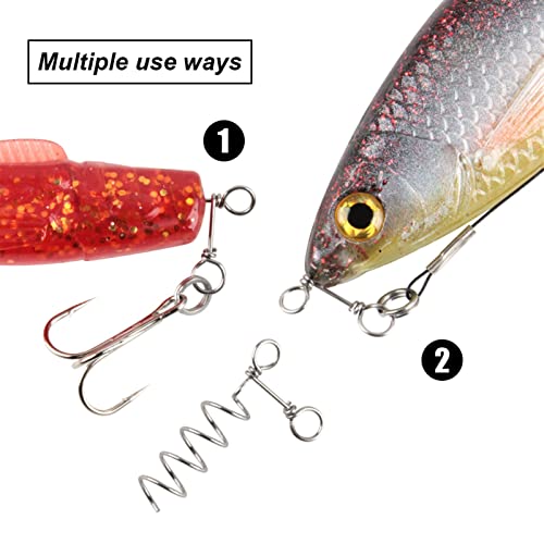 DAPERCI Fish Bait Fishing Hook Bait Jig Fish Hooks 20pcs Soft Lure Bait Spring Fishing Screw Fishing Accessories Crank Hook Centering Pin Shallow Rigging for Hard Baits Worm Hooks Fish Bait Tool