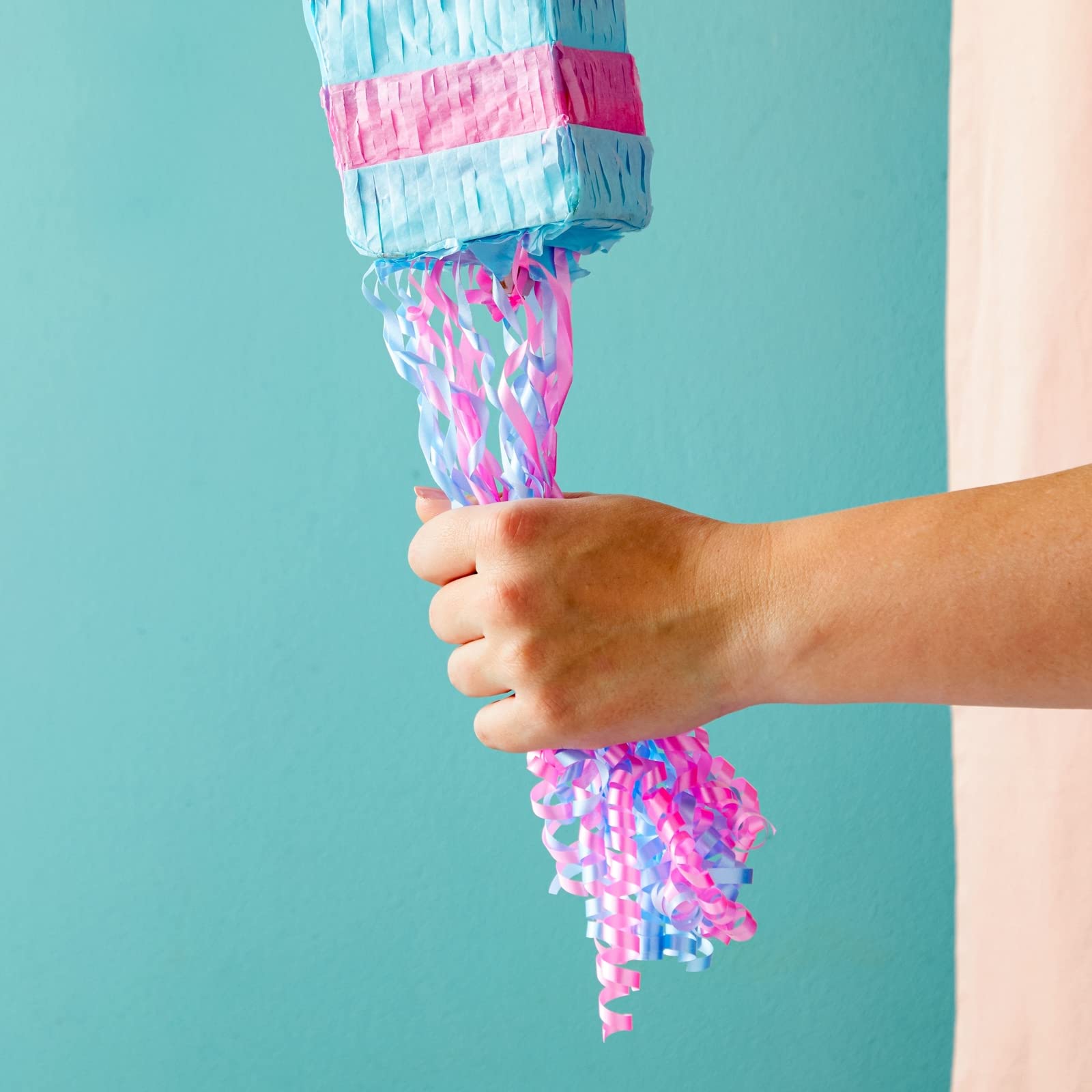 Juvale Pull String Gender Reveal Question Mark Pinata, Boy or Girl Baby Shower Party Supplies (17 x 11 x 3 In)