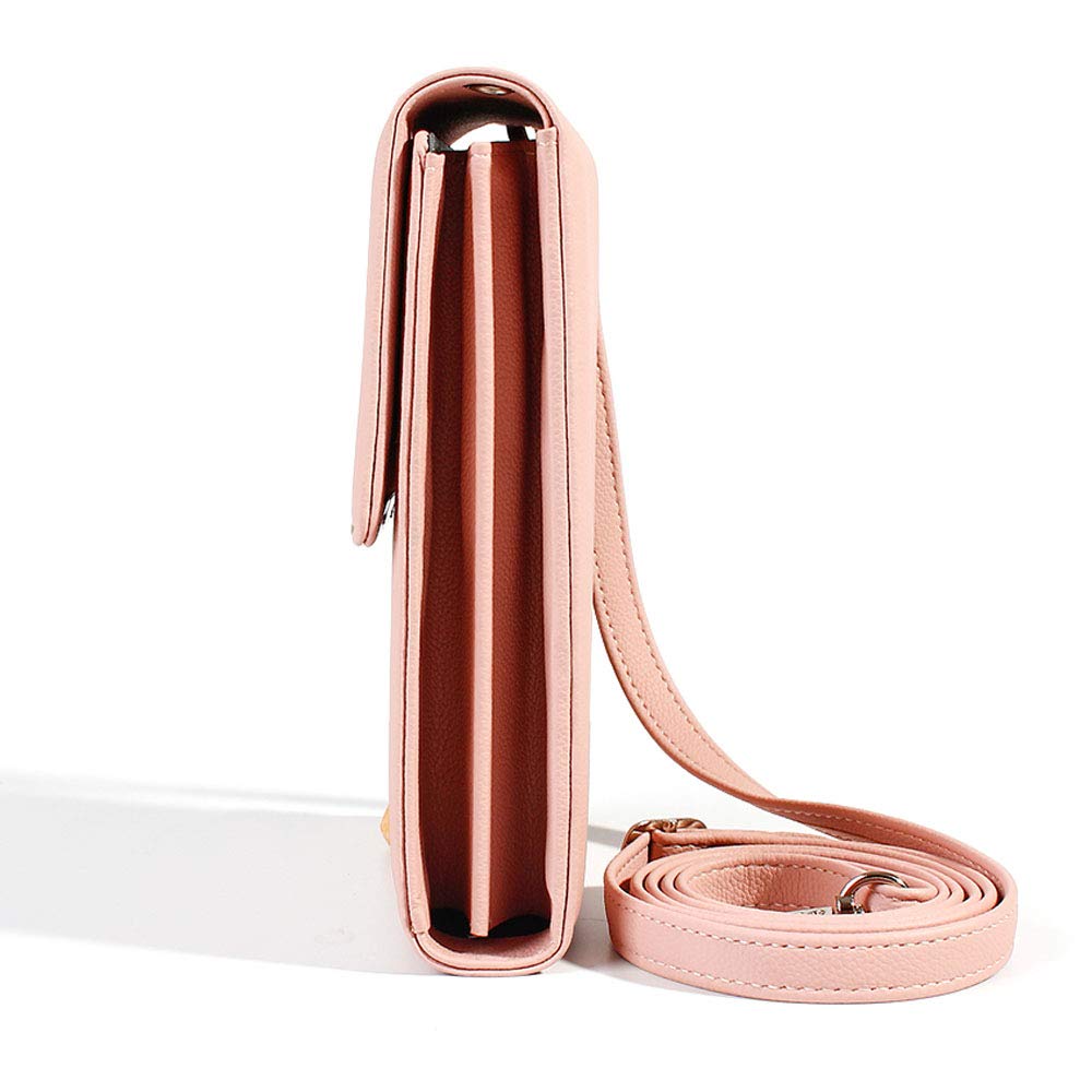 Valentoria Womens Crossbody Shoulder Bag Tassel Cell Phone Purse Card Slot Wallet Handbag (Y-Pink)