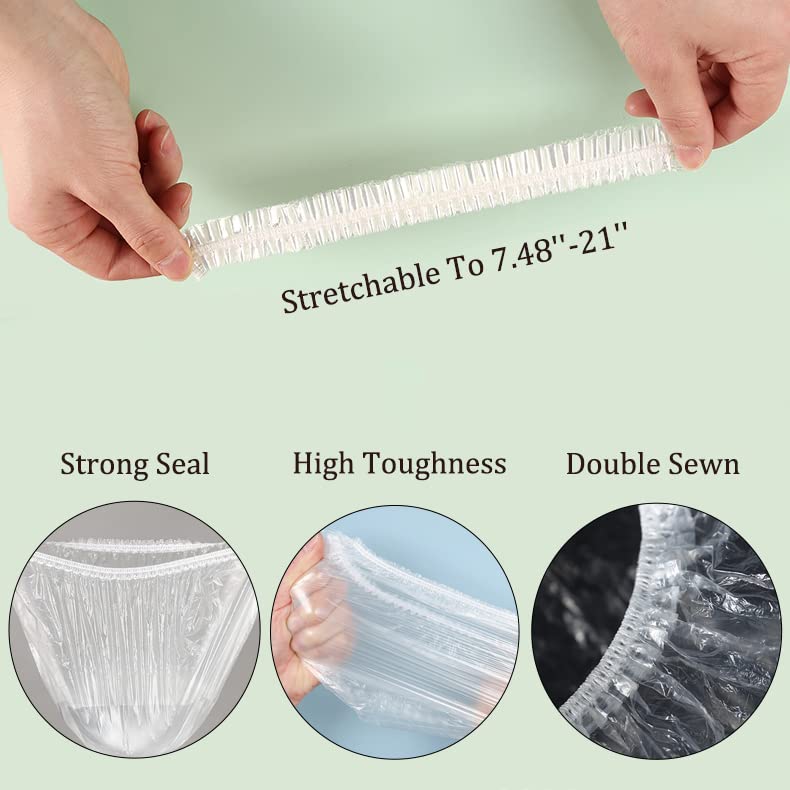 Disposable Shower Caps, 15pcs Plastic Thickening Clear Waterproof Bath Hair Cap For Spa, Home, Hotel and Hair Salon