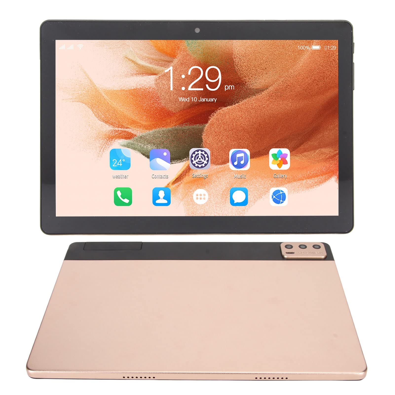 DAUERHAFT Tablet PC, Office Tablet 6GB RAM 128GB ROM Dual Camera 10.1 Inch FHD Octa Core CPU 5G WiFi 4G LTE for Business (US Plug)