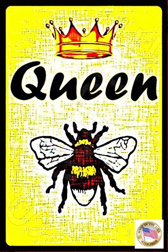 QUEEN BEE! MADE IN USA! 8"x12" All Weather Metal Funny Office Decor Beekeeper Garden Woman Boss