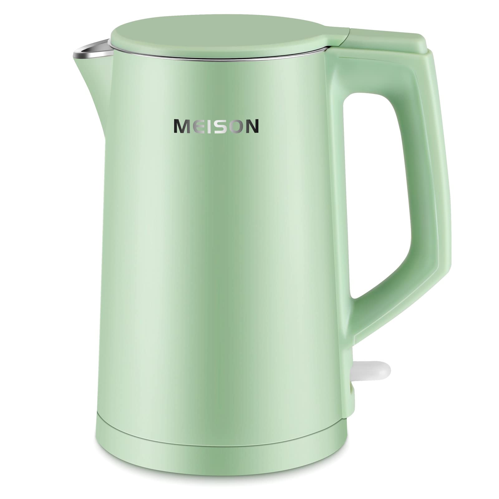 MEISON Electric Kettle, 1.7 L Double Wall Food Grade Stainless Steel Interior Water Boiler, Coffee Pot & Tea Kettle, Auto Shut-Off and Boil-Dry Protection, 1200W, 2 Year Warranty(Green)