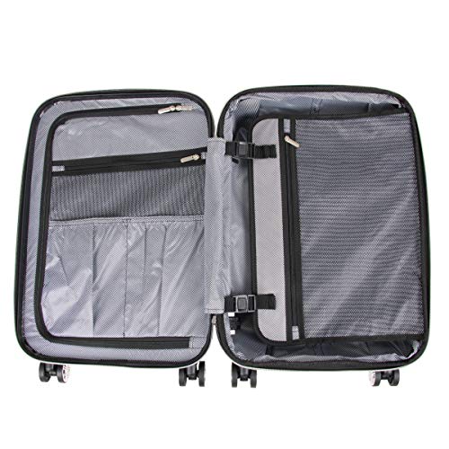Kenneth Cole Reaction Diamond Tower Collection Lightweight Hardside Expandable 8-Wheel Spinner Travel Luggage, Black, 2-Piece Set (20" & 28")