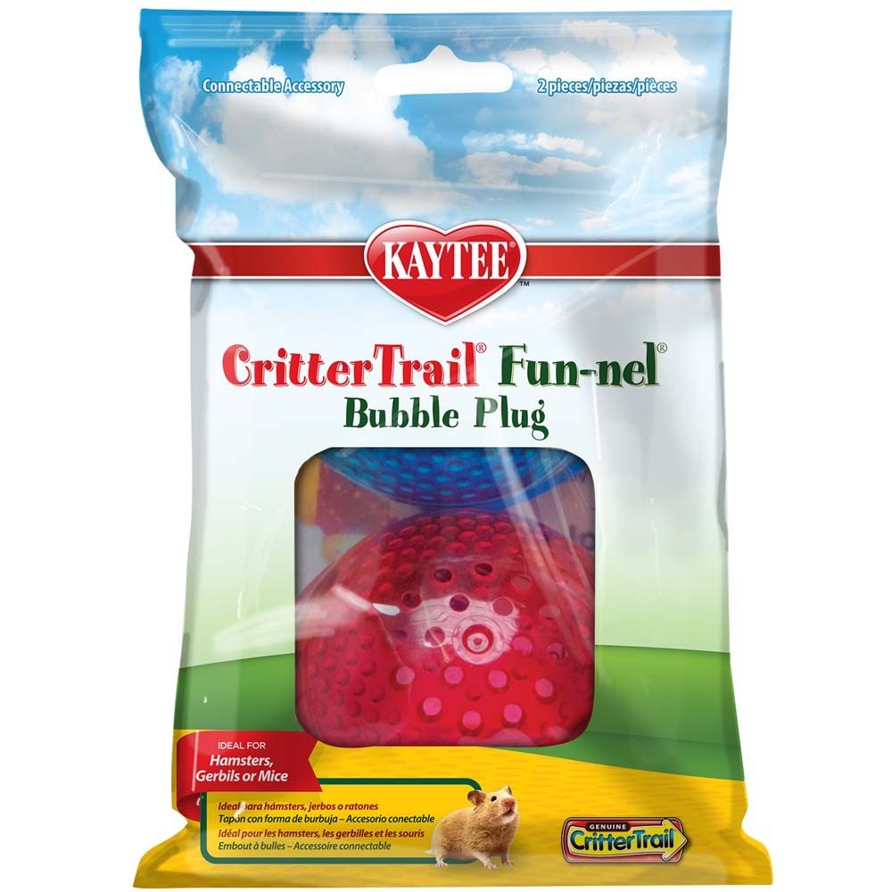 Kaytee CritterTrail Fun-nels Bubble Plugs, Assorted Colors, Set of 2