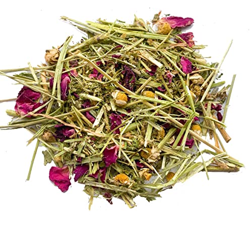 Herbal Calming Forage (2 Ounces): Premium Rabbit Food, Hay for Guinea Pigs Food, Chinchilla Food, Hamster Treat Made with Timothy Hay & Organic Herbs (2 Ounces)