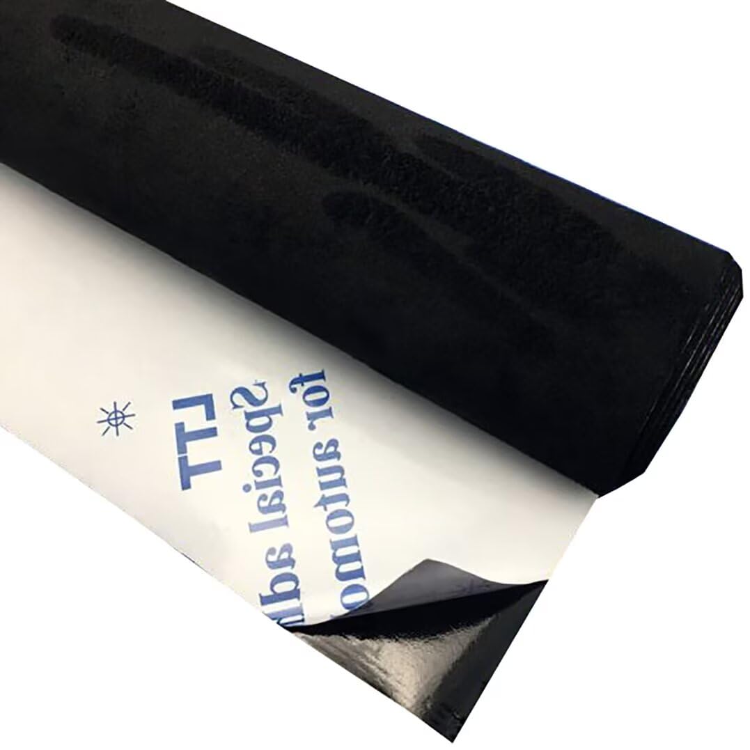 Generic Black Faux Suede Fabric Wrap Self Adhesive Suede Sheet Film Sticker Stretch Car Interior Wrap for DIY Craft Handmade(Black,20x118 inch)