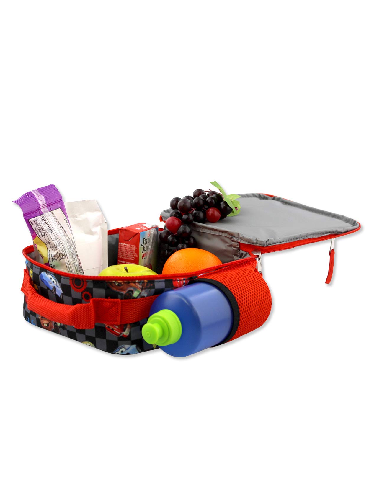 Disney Cars Meal Holder, Lightning McQueen Boys Soft Insulated School Lunch Box (One Size, Black/Red)