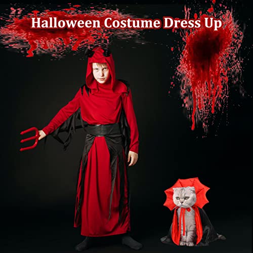 Halloween Cape Costume for Cats Dogs, Pet Vampire Cloak Puppy Cat Cosplay Costumes Devil Wizard Party Clothes One Size for Small Medium Dog Cats