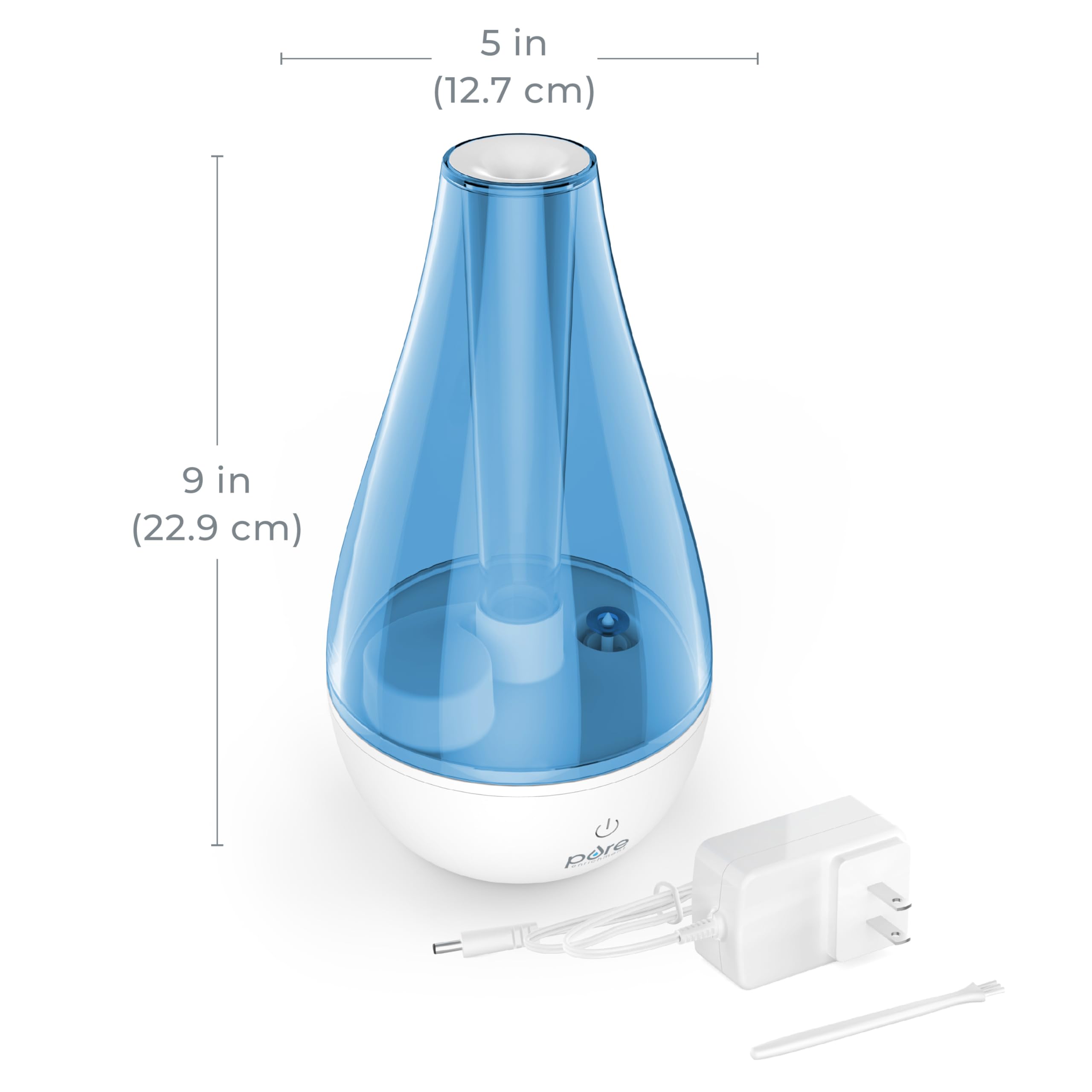 Pure Enrichment MistAire Studio Ultrasonic Cool Mist Humidifier - Small & Compact, Overnight Operation, 2 Mist Settings, Optional Night Light, & Auto Shut-Off - For Offices, Plants & Small Spaces