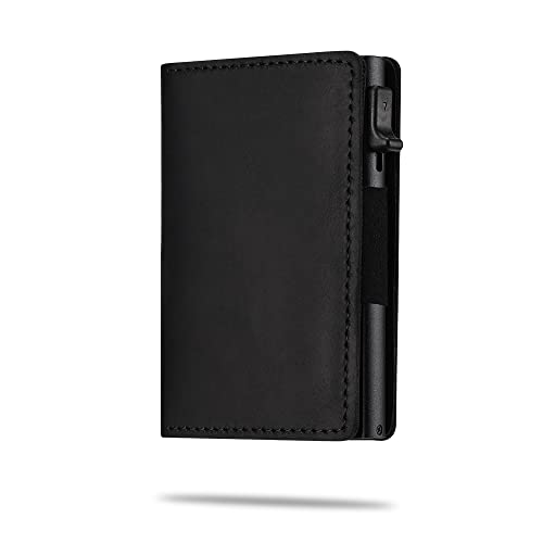 Kanley Airtag Leather Wallet with Tracker Holder Smart Wallet for Men with Tracking Case – Smart Wallet with Card Holder Slots and Money Clip – Christmas, Father’s Day, Birthday (Black)