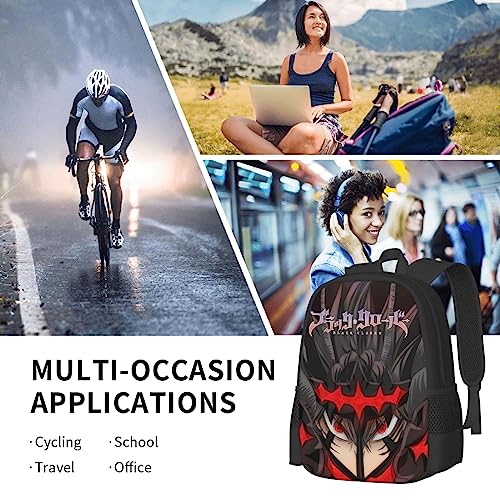 KEWRJFWA Anime Black Clover Backpack Canvas Backpack for Man Women Daily Quick drying Simple Cartoon Bags Office Travel Backpack