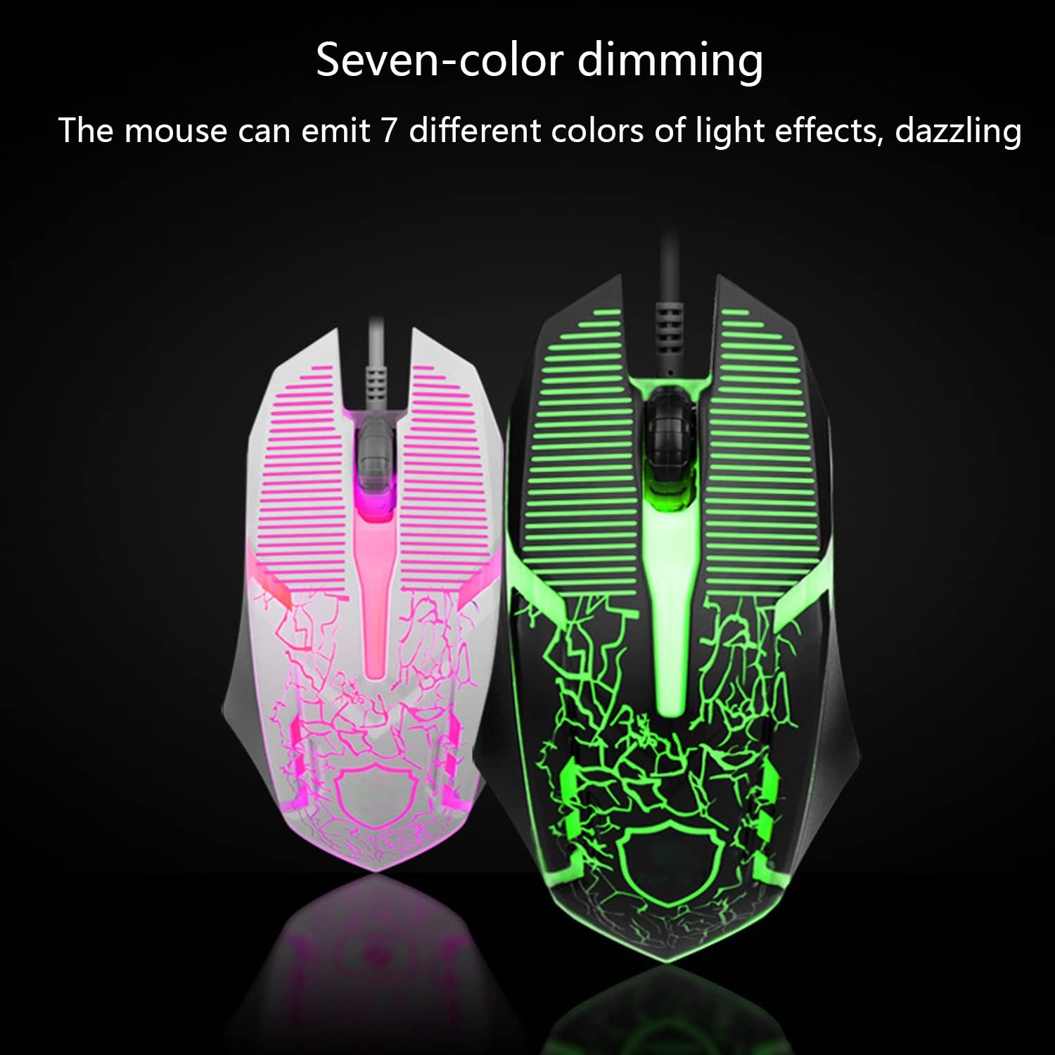EXHNLE Gaming Keyboard and Mouse Combo, Wired RGB Backlit Gaming Keyboard, with 104 Key Computer PC Gaming Keyboard for PC/Laptop (Color : White)