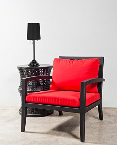 Simple Designs LT3018-BLK Fabric Shade and Hanging Acrylic Beads Table Lamp, Black 5.31 x 5.31 x 16.62